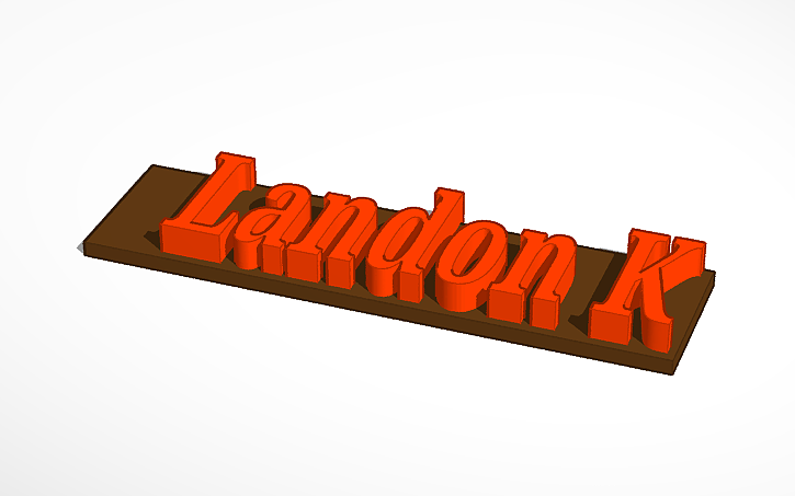 3D design Name Tag - Tinkercad