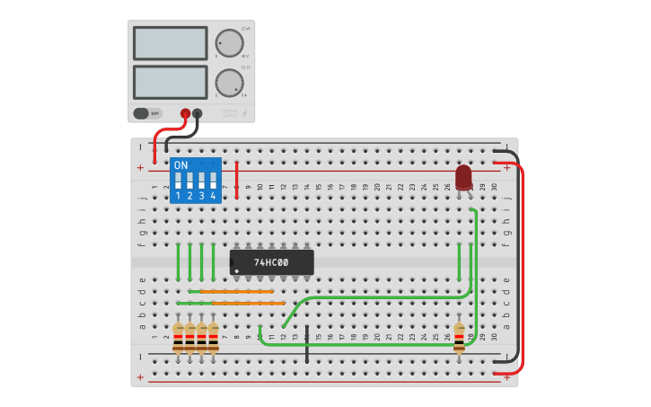 Circuit design Practica 4: Circuito secuencial - Tinkercad