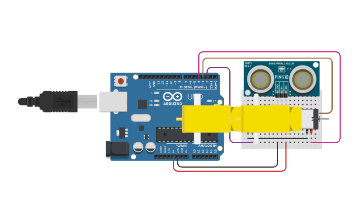Circuit design Collision Proof Car (or vehicle) - Tinkercad