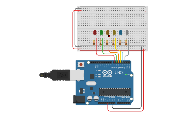 Circuit design Arduino 5A | Tinkercad