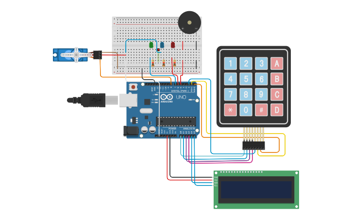 Circuit design Smart Lock System - Tinkercad