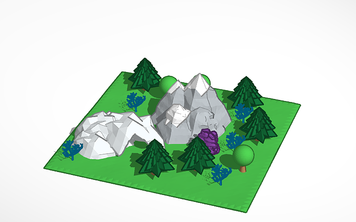 3D design Trees and Mountains | Tinkercad