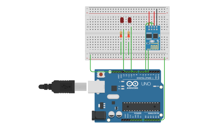 Circuit Design Web Server İle Led Kontrolü Tinkercad