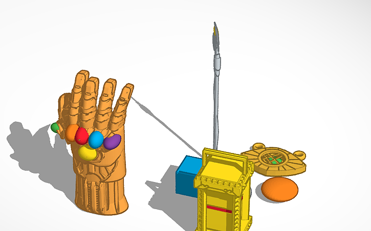 3D design Infinity Stones+Infinity Gauntlet - Tinkercad