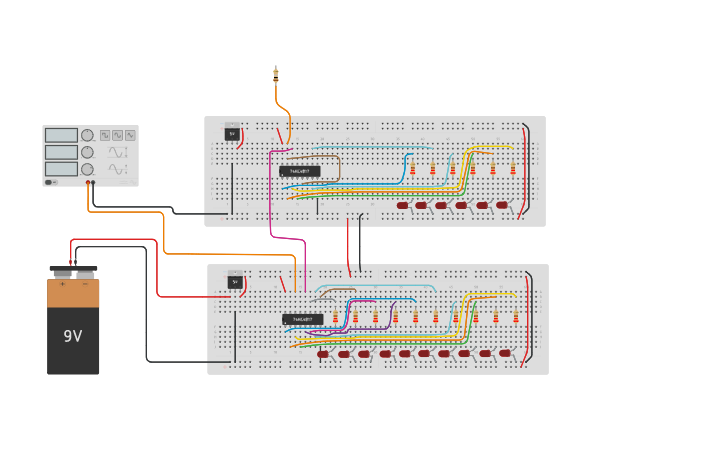 Circuit design DIGITAL Digital Clock Decade display Phase 1 - Tinkercad