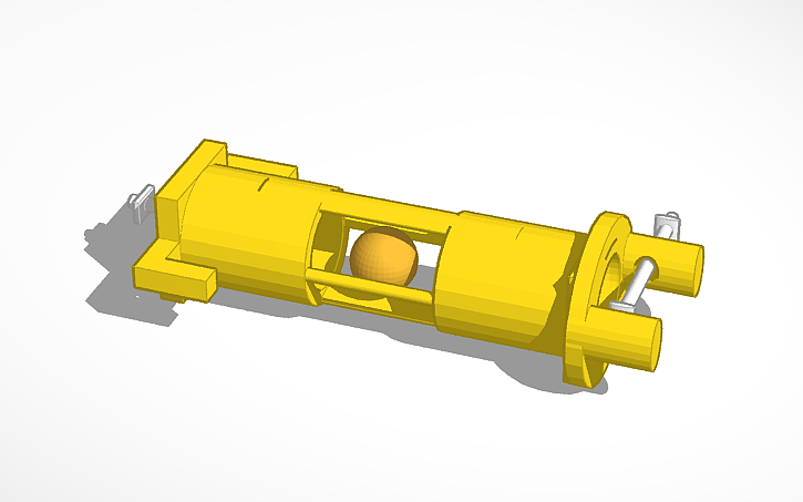 3D design ball launcher toy - Tinkercad