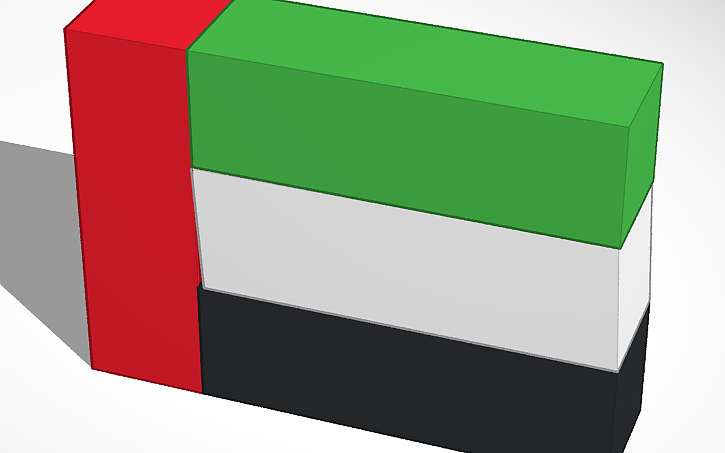 3D design U.A.E flag - Tinkercad