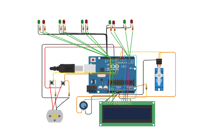Circuit design smart car park - Tinkercad