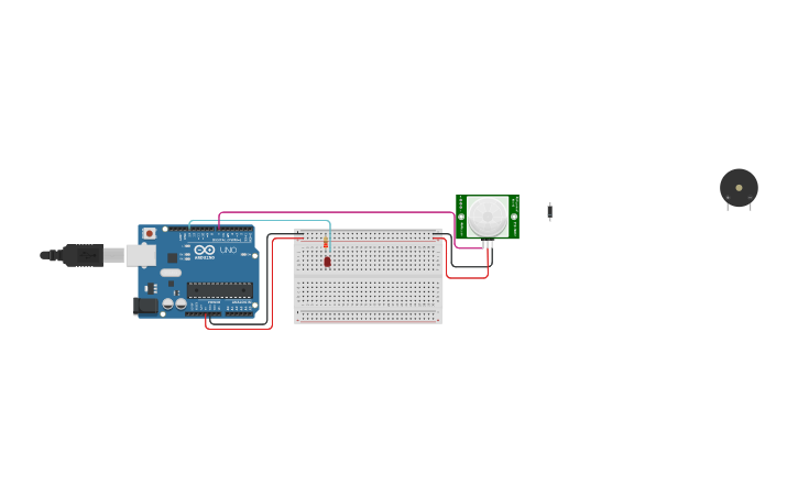 Circuit design PIR - Tinkercad