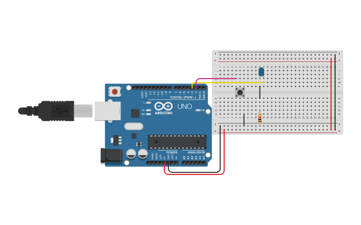 Circuit design Pull Down and Pull Up Resistors | Tinkercad