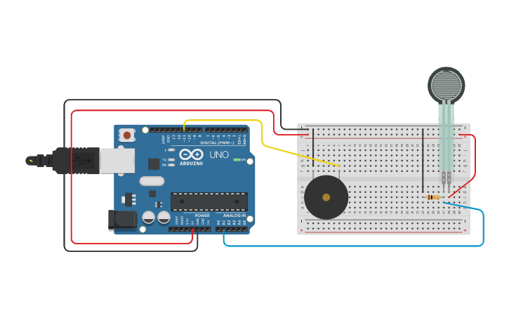 Circuit design Sensor de Fuerza - Tinkercad