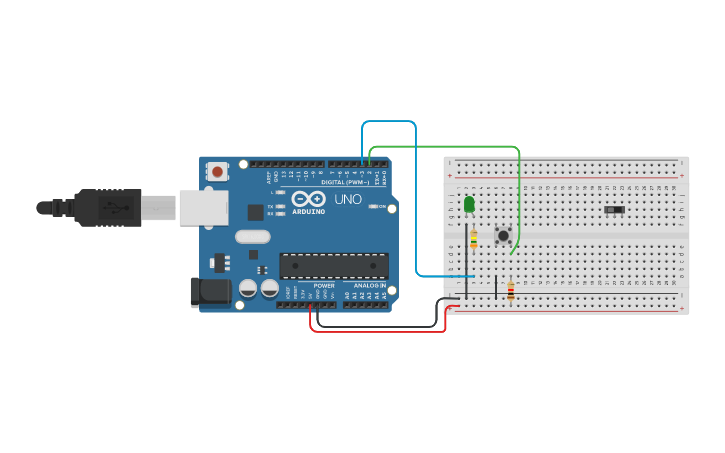 Circuit Design Arduino การใช้งานสวิตซ์ Tinkercad