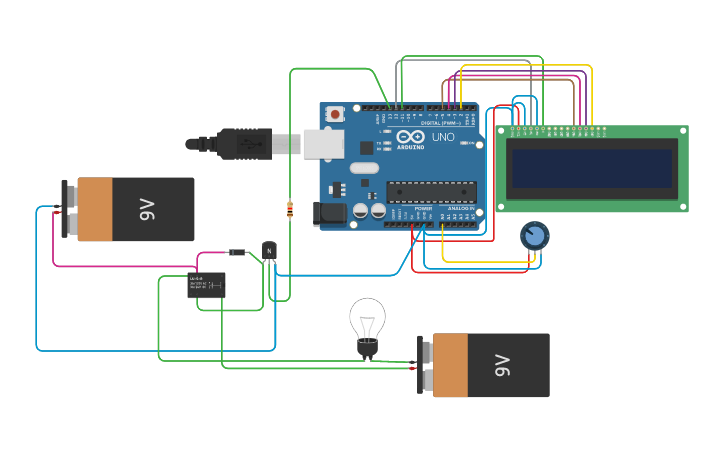 Circuit design ThermoRegulator - Tinkercad