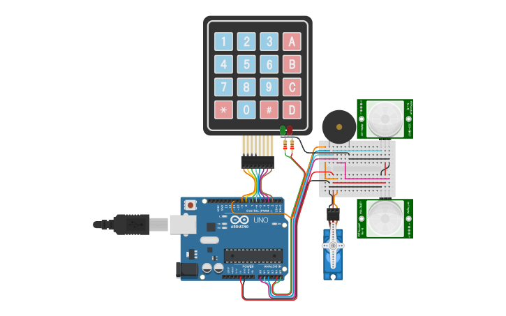 Circuit Design Home Security System Tinkercad