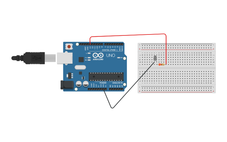 Circuit Design Эксперимент 1 Маячок Tinkercad