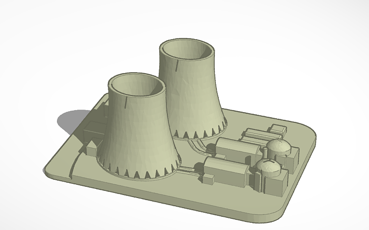 3D design nuclear power plant - Tinkercad
