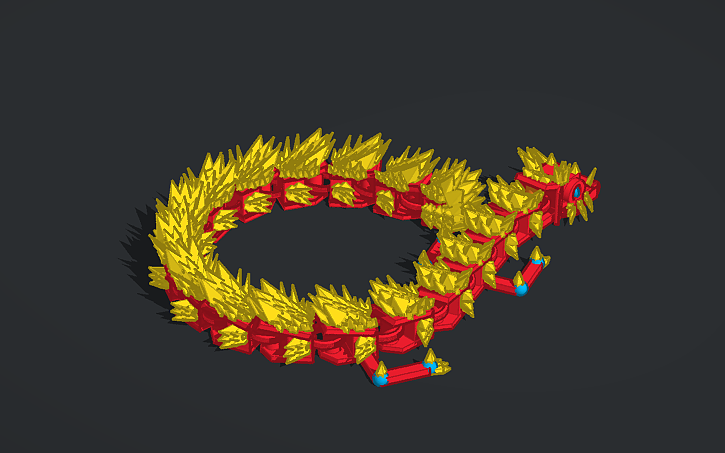 3D design Articulated dragon 2.0 - Tinkercad
