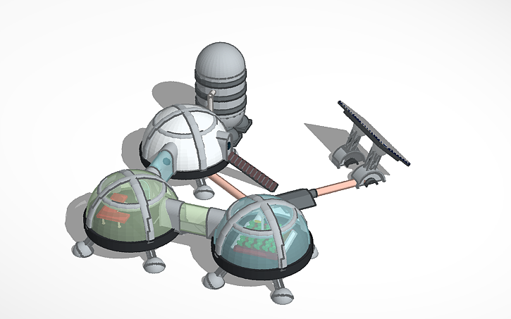 3D design base lunar - Tinkercad