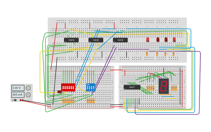 Circuit design decodificador e codificador BCD | Tinkercad Circuit design decodificador e codificador BCD | Tinkercad