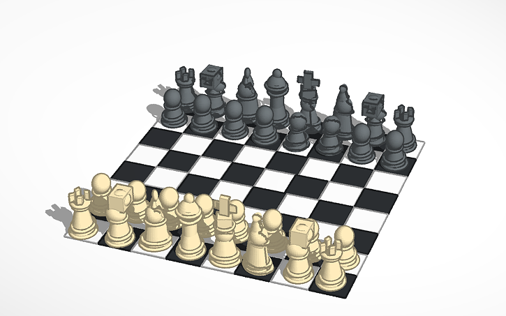 3D design Chess Board - Tinkercad