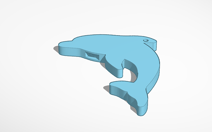 3D design dolphin whistle - Tinkercad