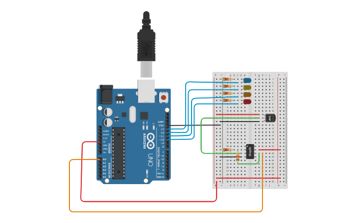 Circuit Design Temperature Sensor Tinkercad