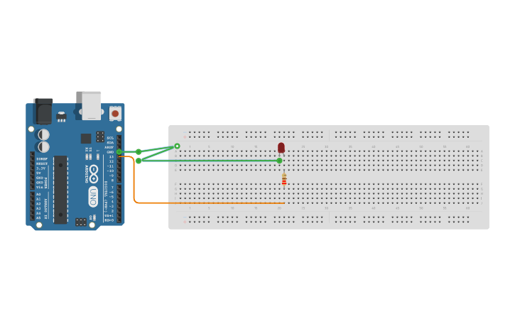 Circuit design led flash - Tinkercad