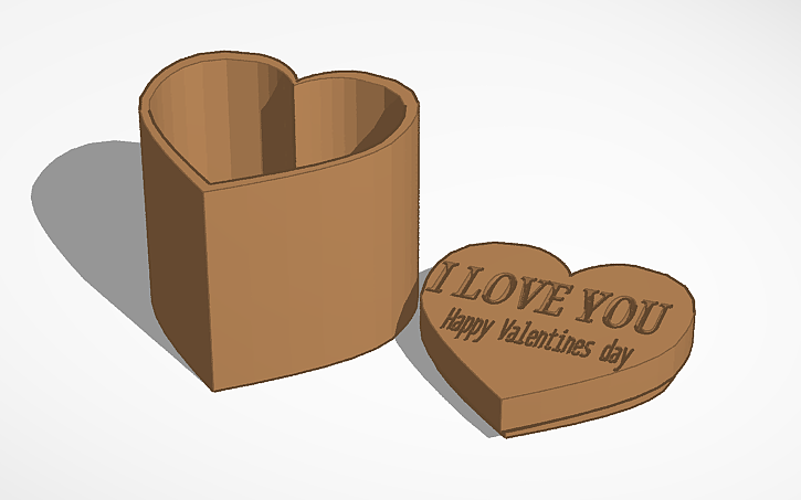 3D design heart box - Tinkercad