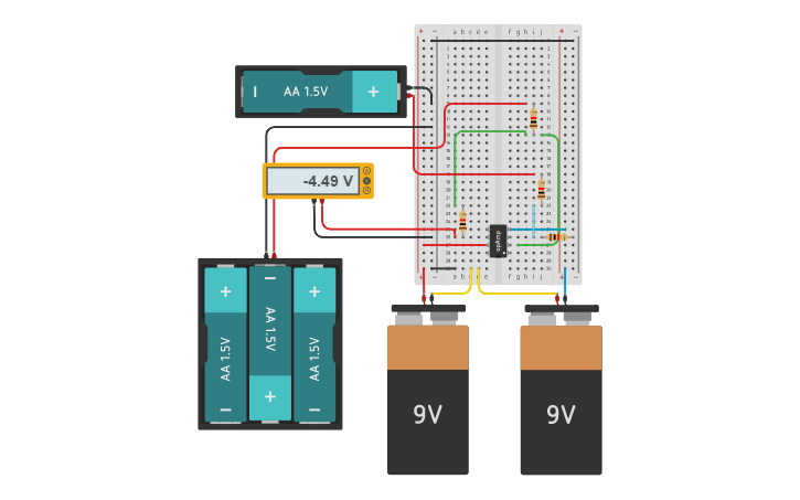 Circuit design Differential Amplifier - Tinkercad