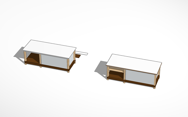 3D design Studio workbench with plan chest 250cm x 105cm x 90cm | Tinkercad