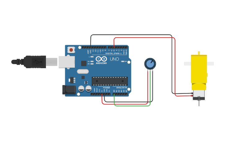 Circuit design Motor control | Tinkercad