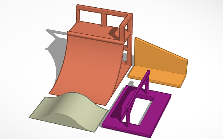 3D design Fingerboard Ramp - Tinkercad