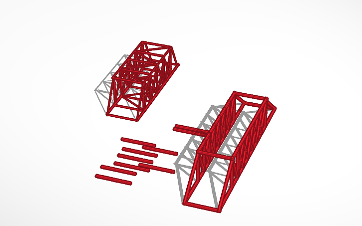 3D design Howe Truss Bridge - Tinkercad