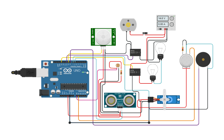 Circuit design Home Automation - Tinkercad
