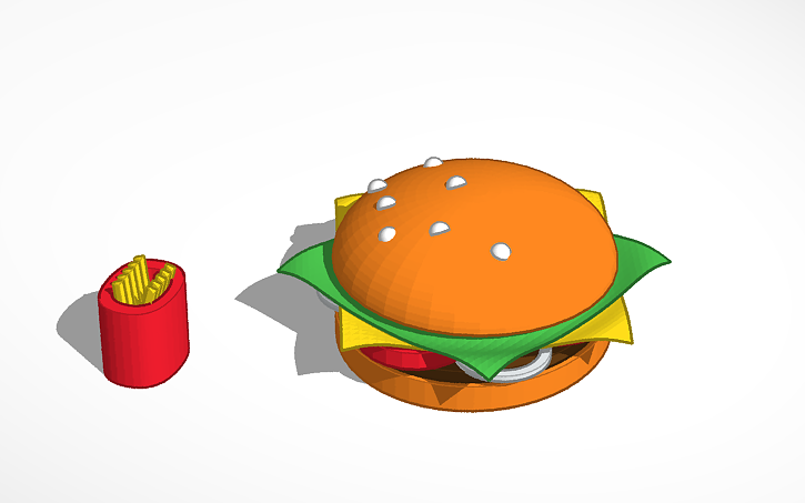 3D design Burger menu - Tinkercad