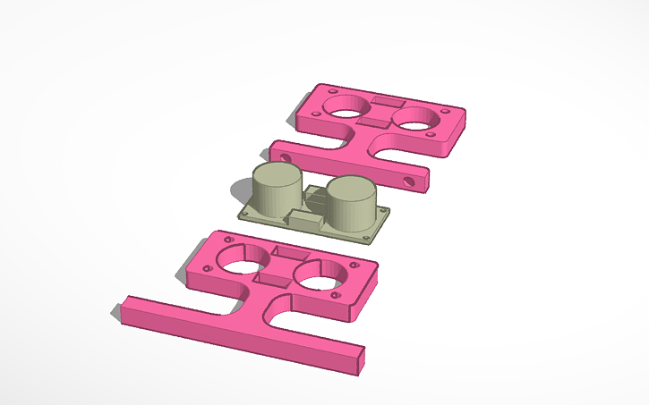 3D design Ultrasonic sensor mount - Tinkercad