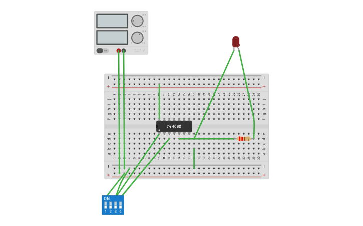 Circuit design NAND GATE - Tinkercad