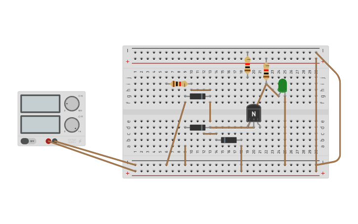 Circuit design DTL NOR - Tinkercad