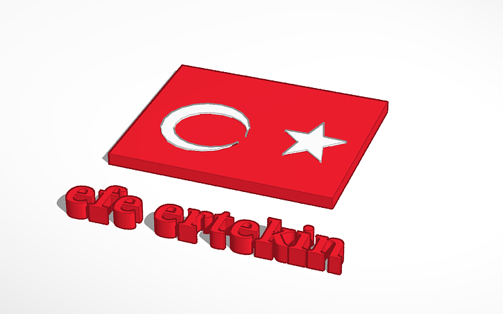 3D design türk bayrağı | Tinkercad