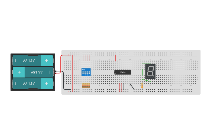 Circuit design Binary to Base 10 Starter File - Tinkercad