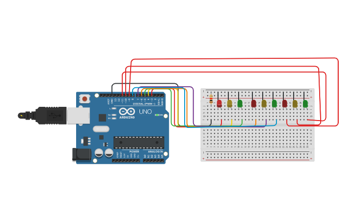 Circuit design Electricidad Básica con Arduino - JDMT | Tinkercad