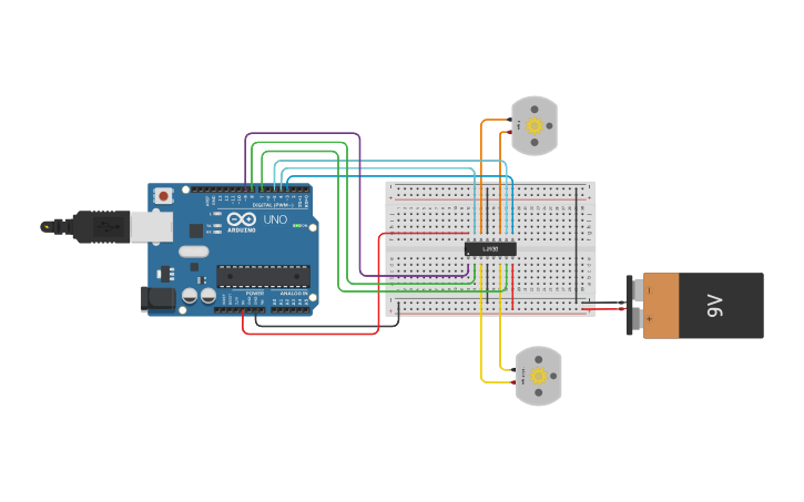 Circuit design Copy of L293D DC Motor Arduino - Tinkercad