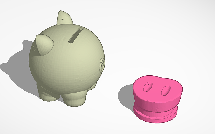 3D design Piggy bank - Tinkercad
