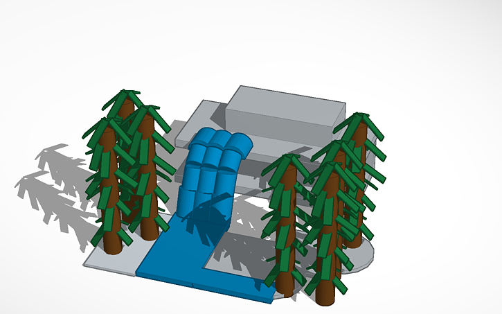 3D design the first water fall on tinker cad | Tinkercad
