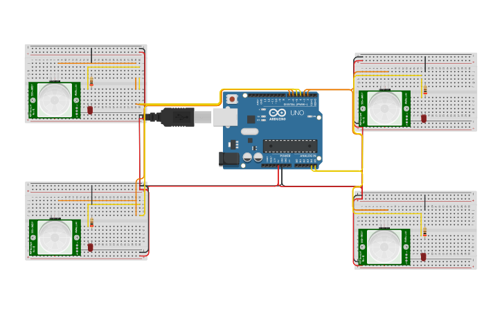Circuit design Atividade 17 - Sensor de Movimento | Tinkercad