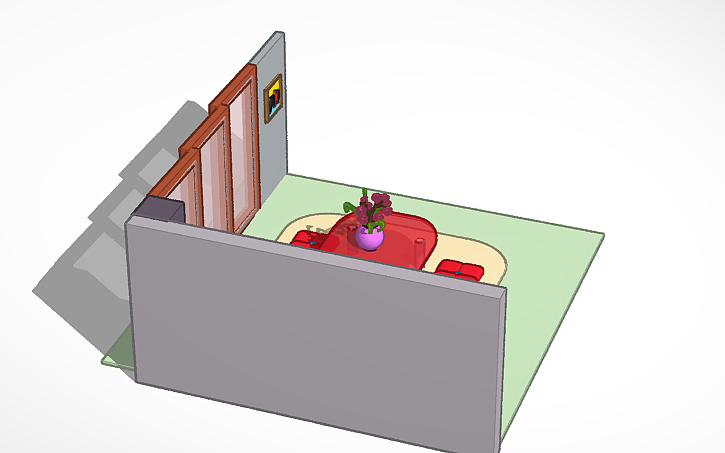 3D design Japanese Livingroom - Tinkercad