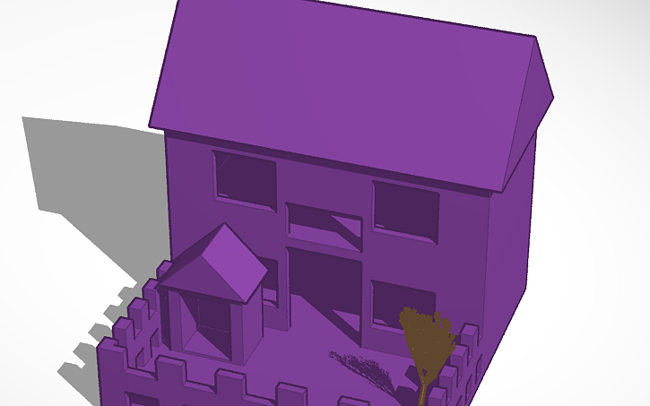 3D design House with Tree - Tinkercad