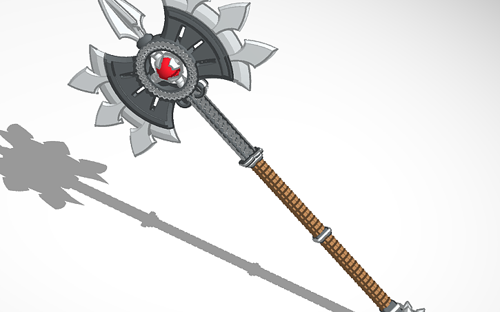 3D design Fantasy Battle Axe - Dragon Heart - Tinkercad