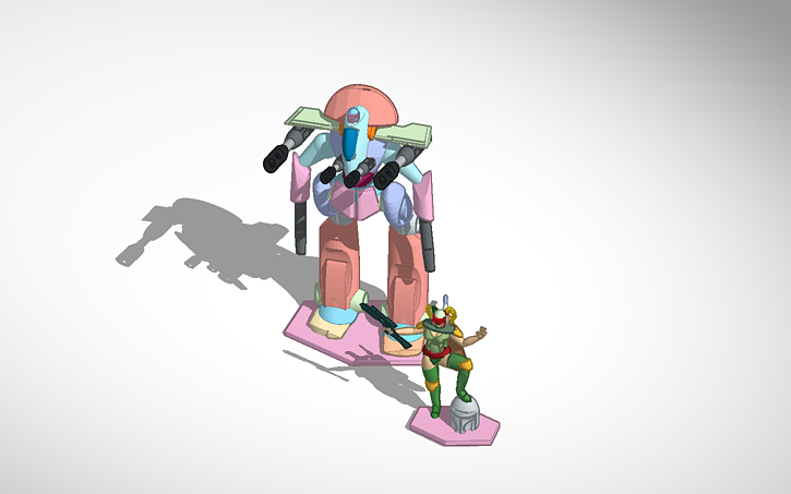 3D design 2 #MechaMay/Babe-A Fett and her Slave II Mech - Tinkercad