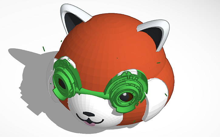3D design Panda With Goggles | Tinkercad